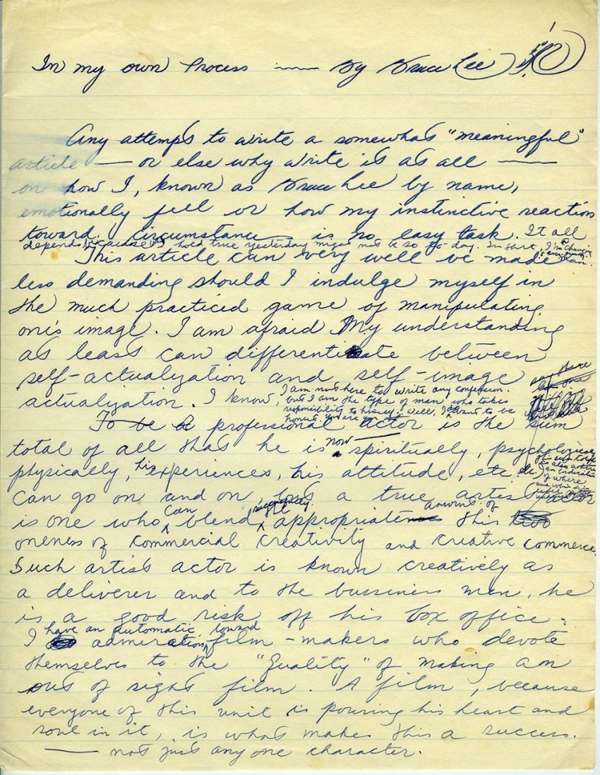 Bruce Lee and his letters…